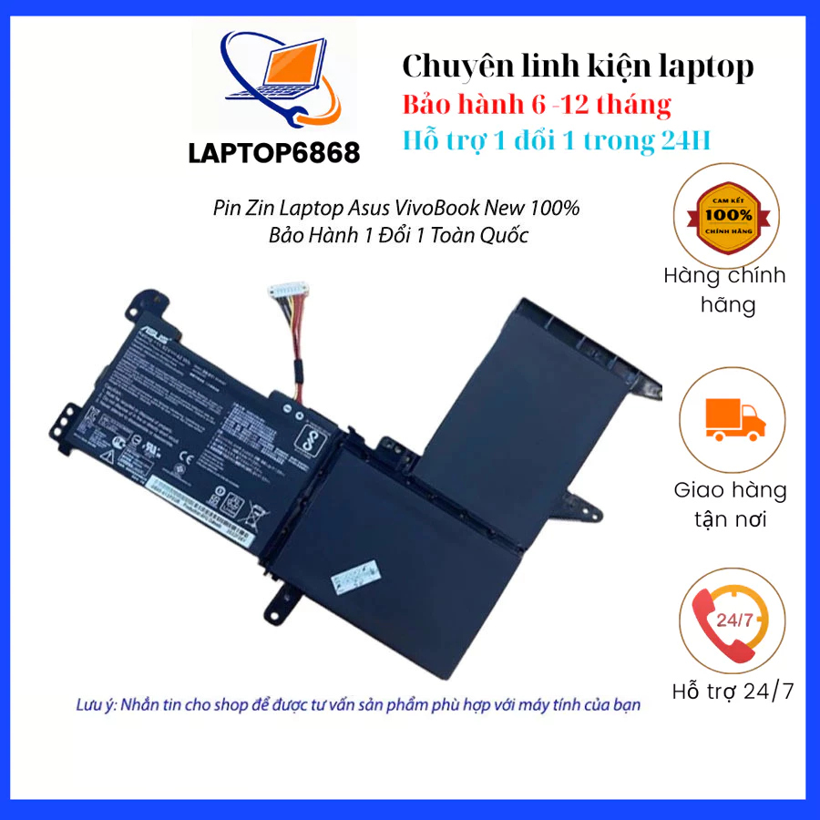 Pin Zin Laptop Asus VivoBook F510U S15 S510U X510U X541U X542U X510UR ...