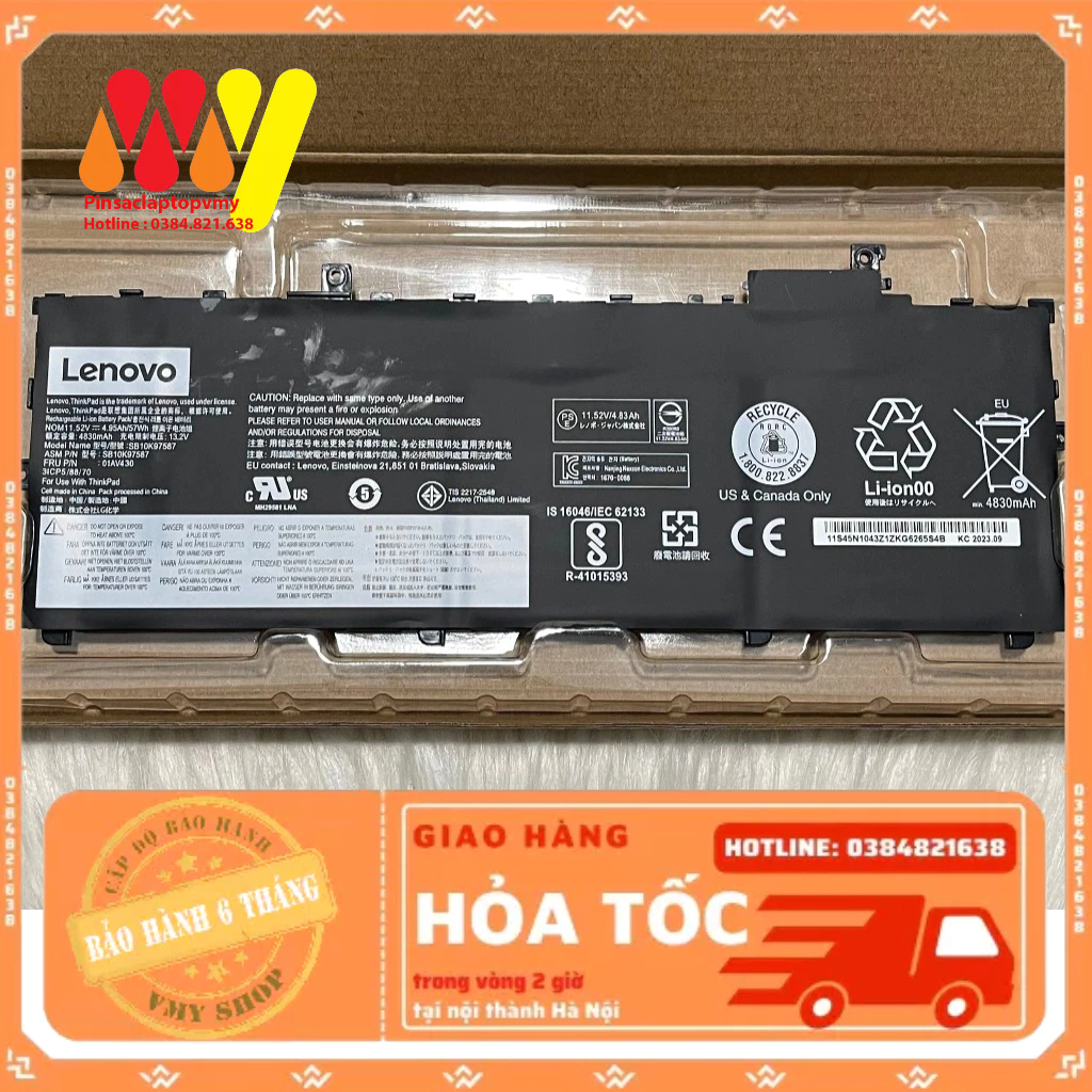 Pin laptop Lenovo Thinkpad X1 Carbon Gen 5 Gen 6, X1 Gen 5 Gen 6 ...