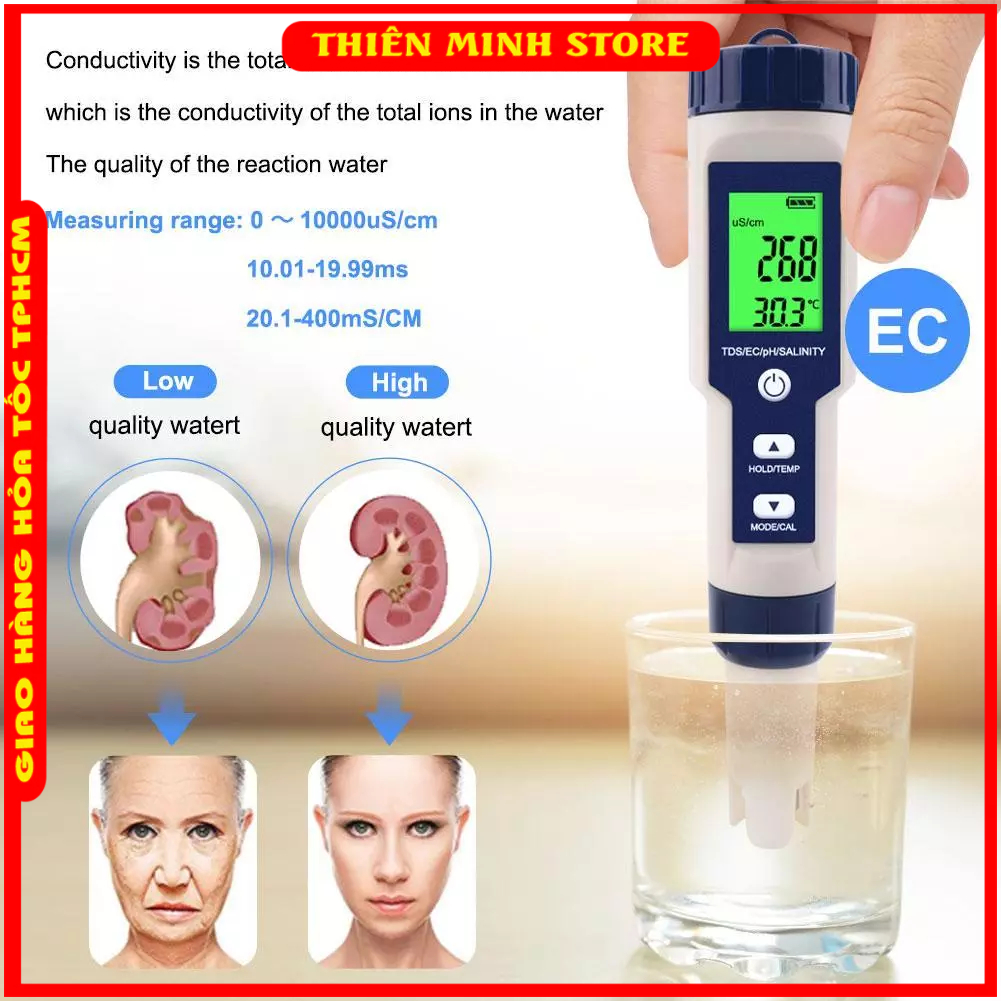 Máy đo ph nước, độ mặn EZ-9909SP điện tử 5 chức năng | Shopee Việt Nam