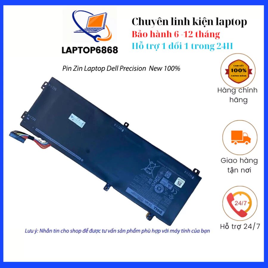 Pin Zin Laptop Dell Precision 5510 5520 5530 5540 XPS 15 9560 9550 9570 ...
