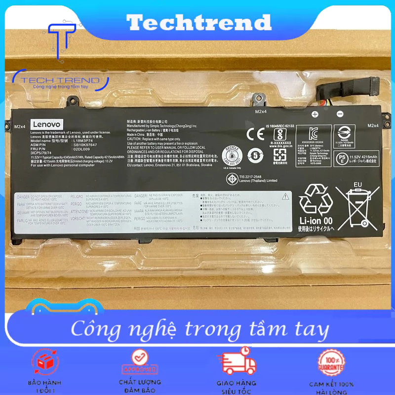 Pin laptop Lenovo ThinkPad T490 T495 P43S, Thinkpad T14 Gen 1, T14 Gen ...