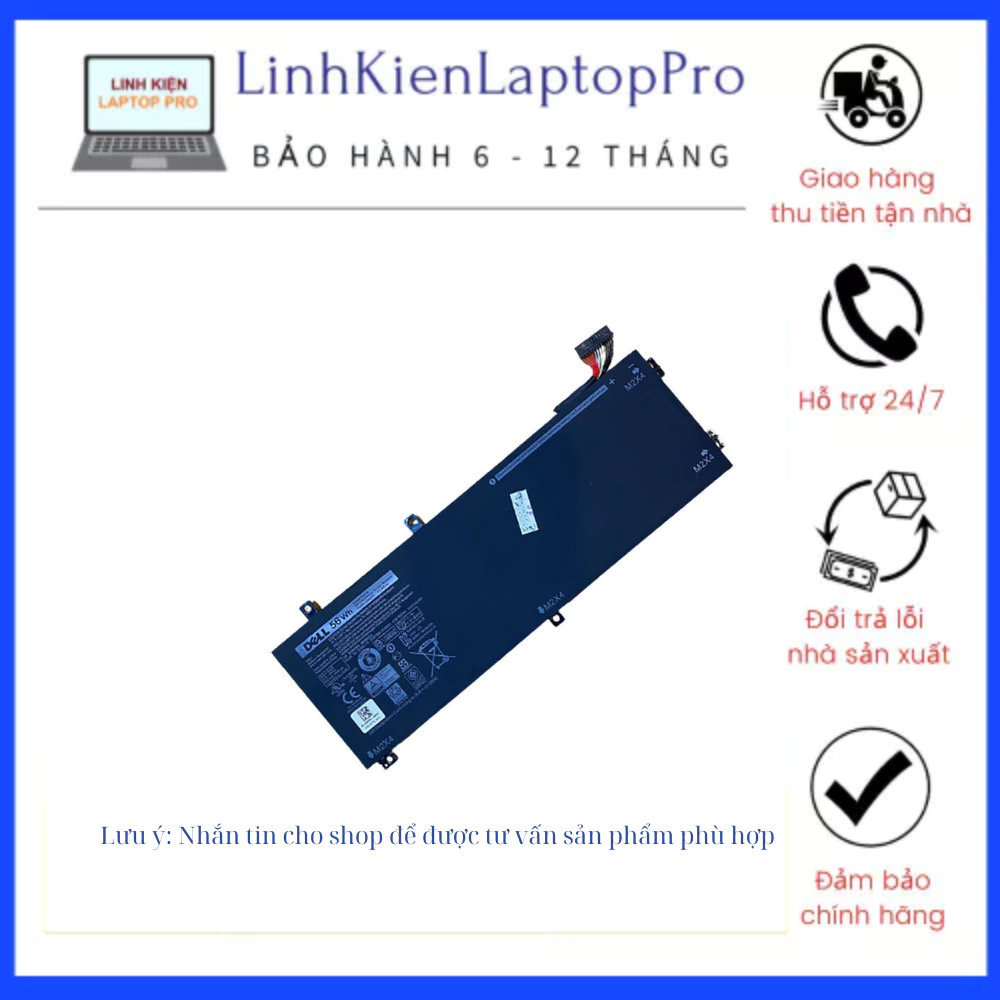 Pin Zin Laptop Dell XPS 15 9560, Precision 5520, Inspiron 15 7590 7591 ...
