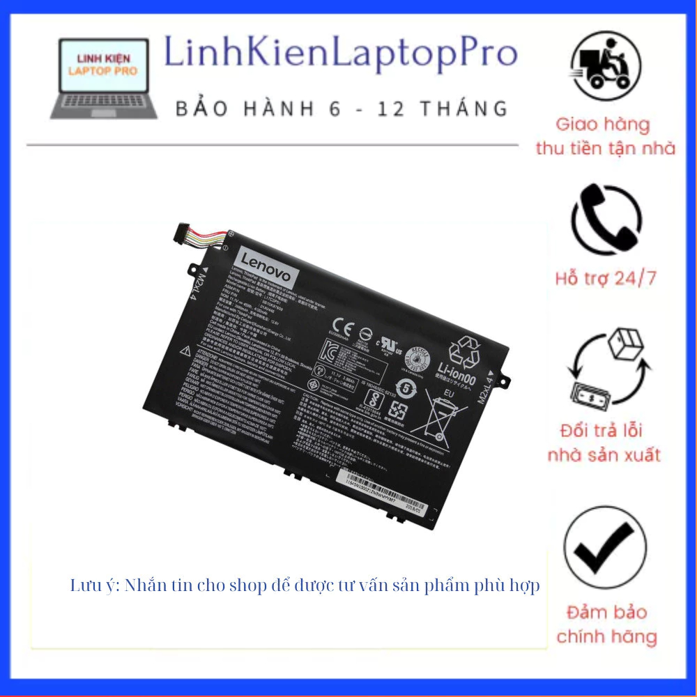 PIN LAPTOP LENOVO ThinkPad E480 E580 E485 E585 E490 E590 E495 E595 L17C3P51 L17M3P52 SB10K97609 ...