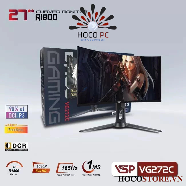 Màn hình 27" VSP VG272C Màn Cong 1800R, 165Hz Màu Đen - HOCO PC | Shopee Việt Nam