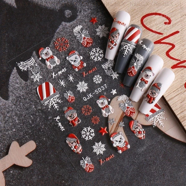 Stickers Noel 5D dán móng Christmas Giáng Sinh (Tấm) hình dán móng làm ...
