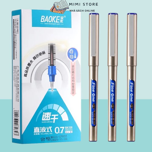 Bút Nước 0.7 BK128 Baoke - Thanh cài inox / mực khô nhanh / Xanh - Đen ...