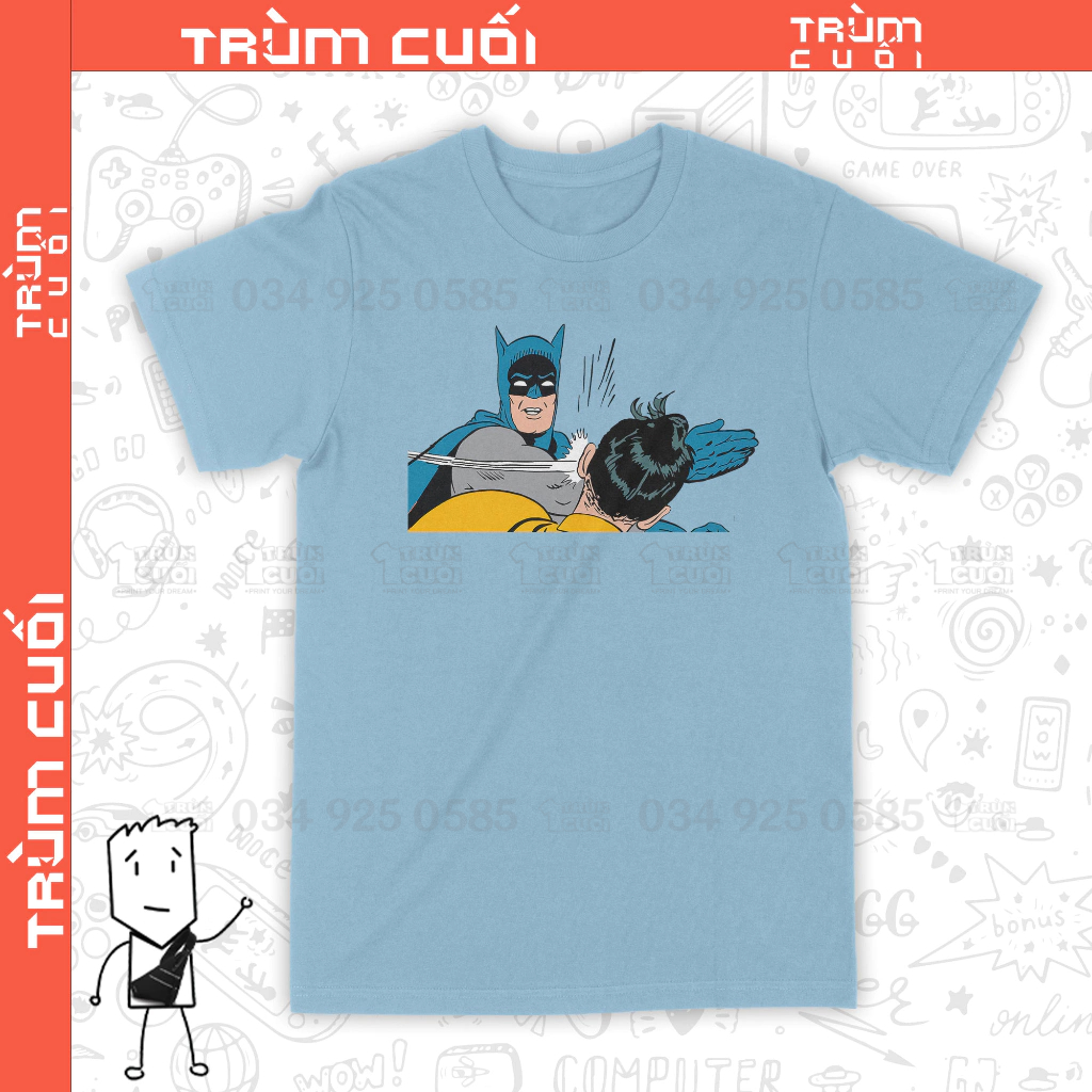 Áo thun Batman Gạt Tay Trúng Má Robin, Trùm Cuối DC Meme, Cotton 100% 2 ...
