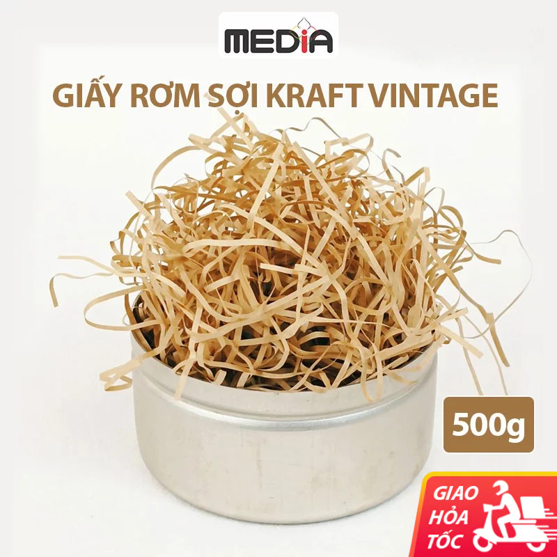 Giấy Rơm Sợi Kraft Vintage Trang Trí Lót Hộp Quà, Giấy Vụn Chống Sốc ...