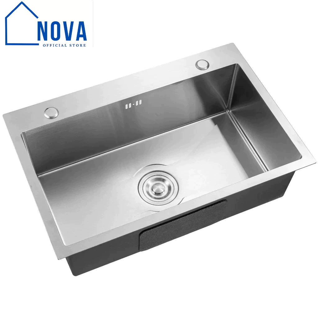 Chậu Rửa Chén Bát 1 Ngăn Inox 304 Dày Kiểu Vuông ,Bồn Rửa Bát 1 Hố Lớn ...