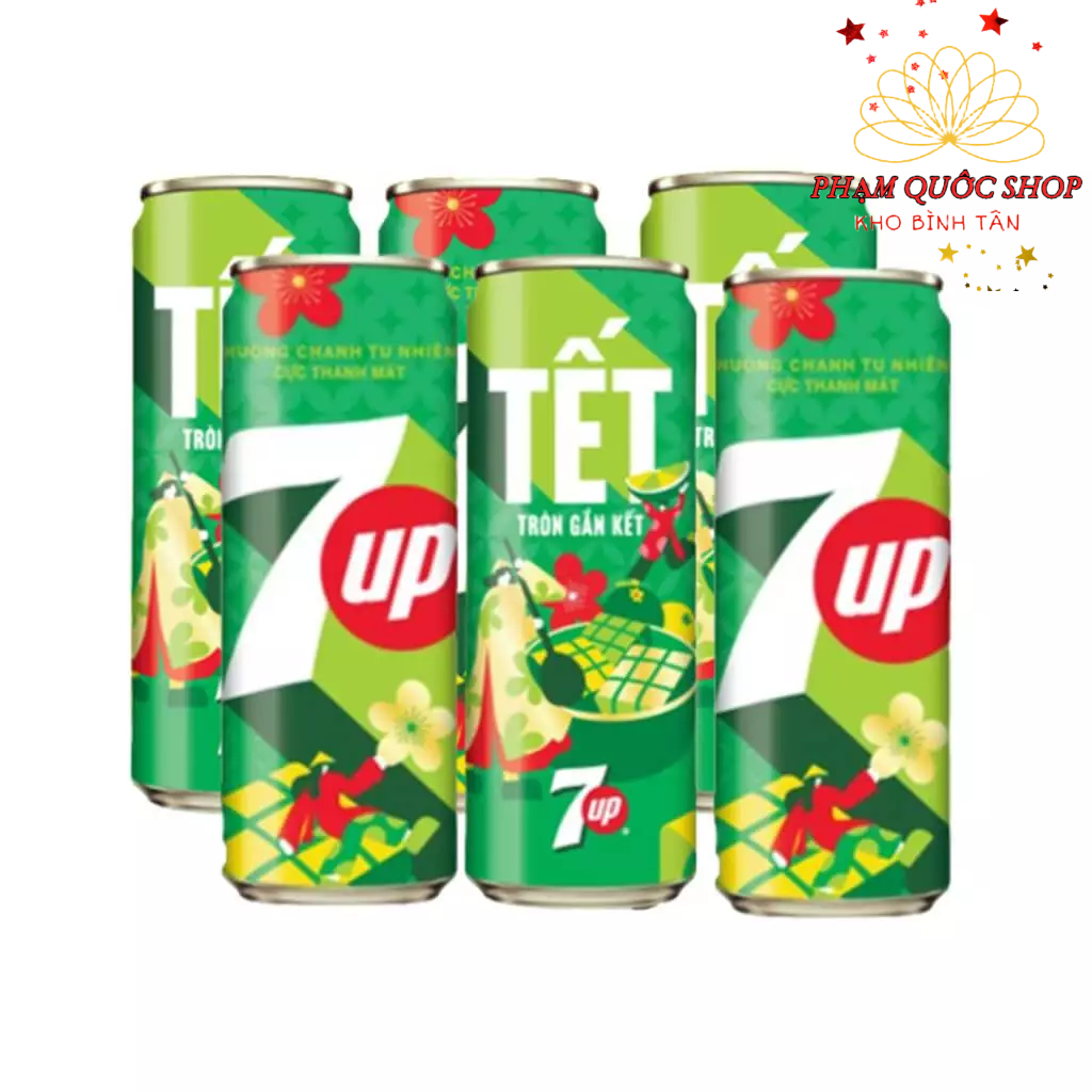 Lốc 6 Lon Nước Ngọt Có Gaz Vị Chanh 7Up [7 UP] (320ml/lon) | Shopee ...