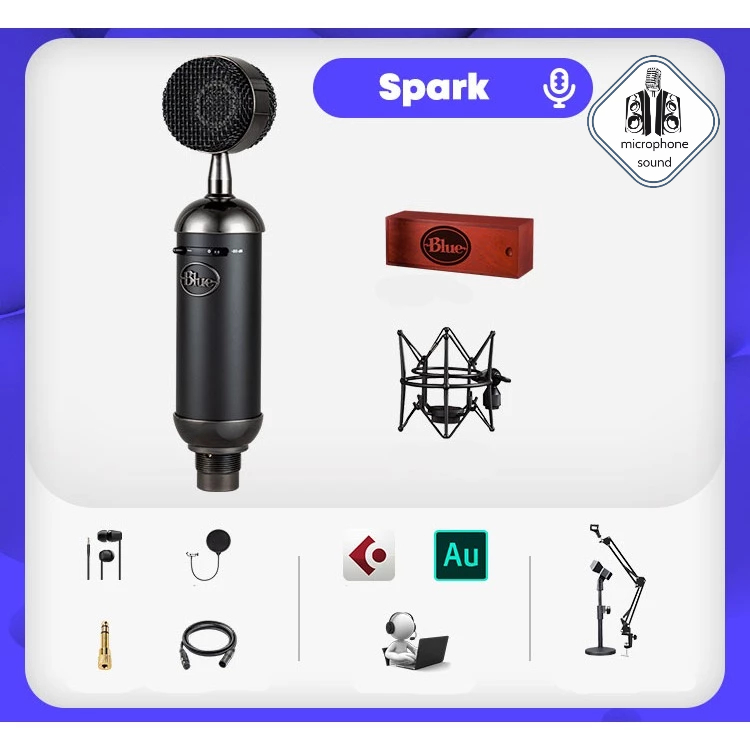 Micro điện dung Logitech/Blue Spark spark micro chuyên nghiệp phát sóng ...