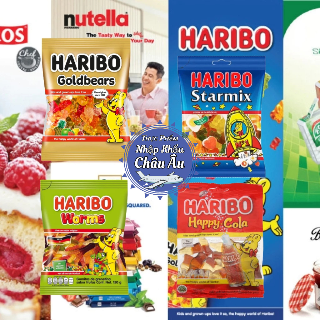 Chíp Chíp Kẹo Dẻo Haribo Goldbears, Happy Cola, Starmix, Worms 80gr (đủ ...