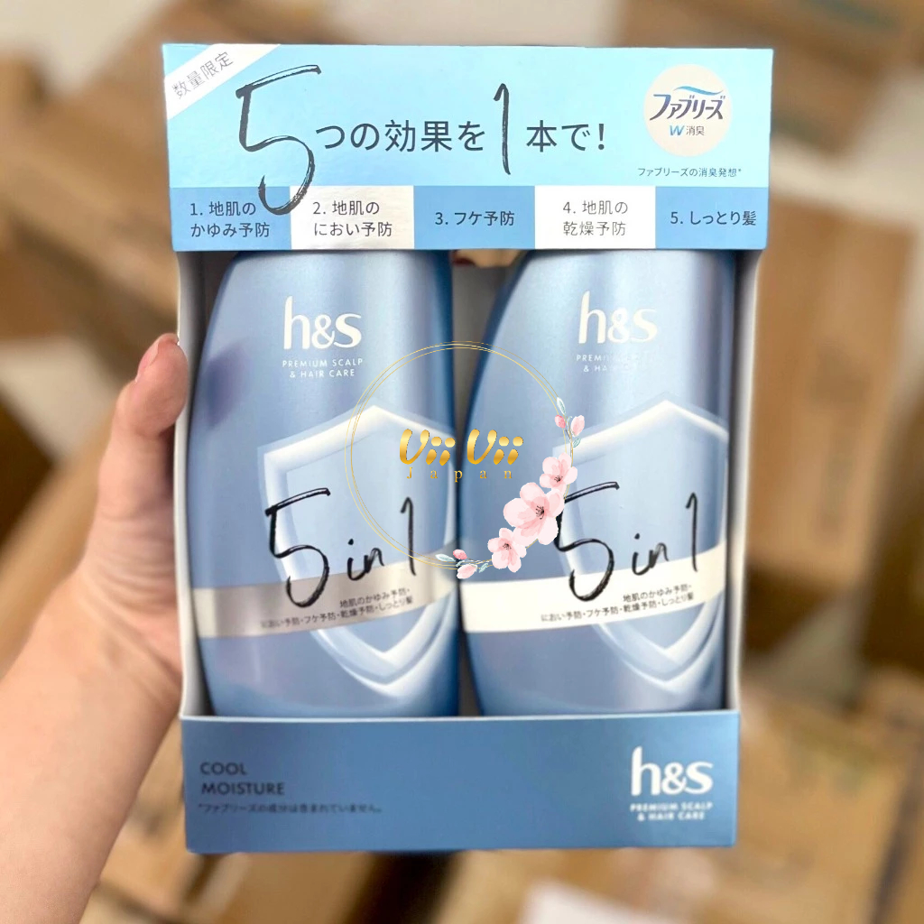 Bộ Dầu Gội/Dầu Xả Dưỡng Ẩm Mát Lạnh 5 in 1 H&S 350g + 350g | Shopee Việt Nam