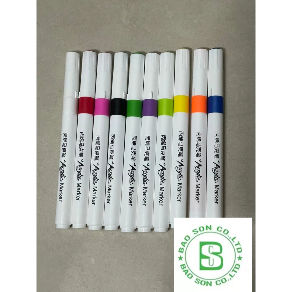 Bút màu acrylic marker 1 cây lẻ chọn màu, ko lem trên giấy | Shopee ...