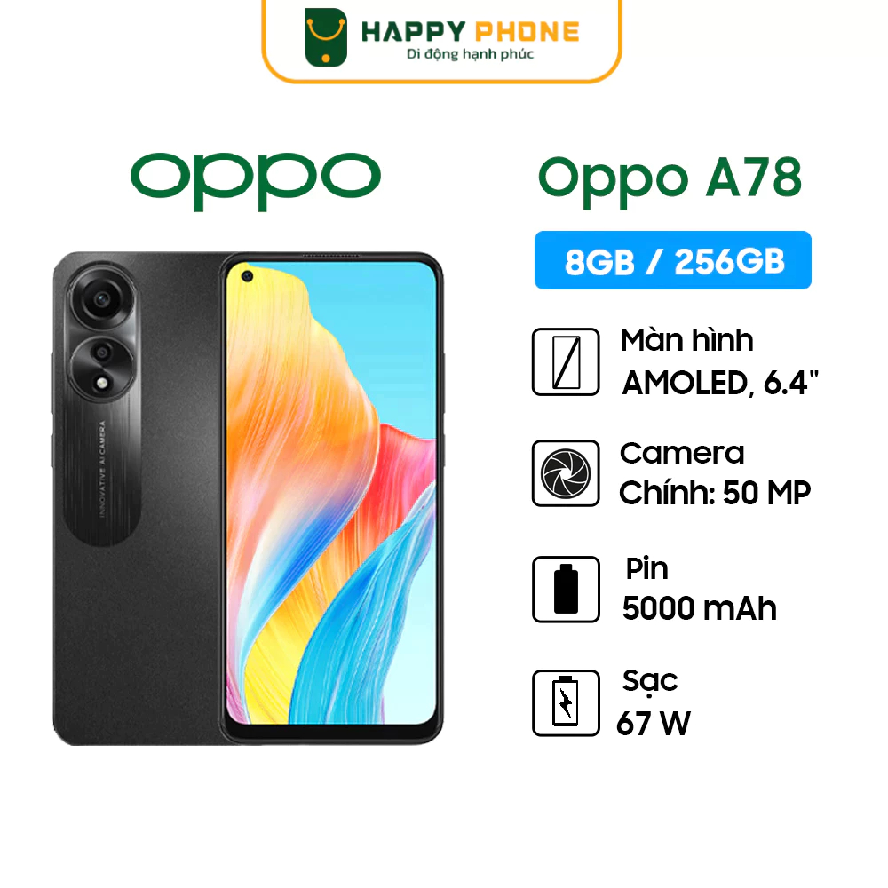 Điện thoại OPPO A78 - Hàng Chính Hãng, Mới 100%, Bảo Hành 12 Tháng ...