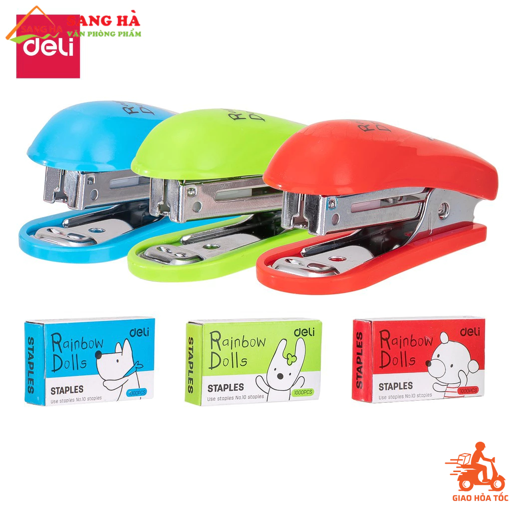 Dập ghim số 10 mini Deli E0253 (kèm hộp ghim) | Shopee Việt Nam