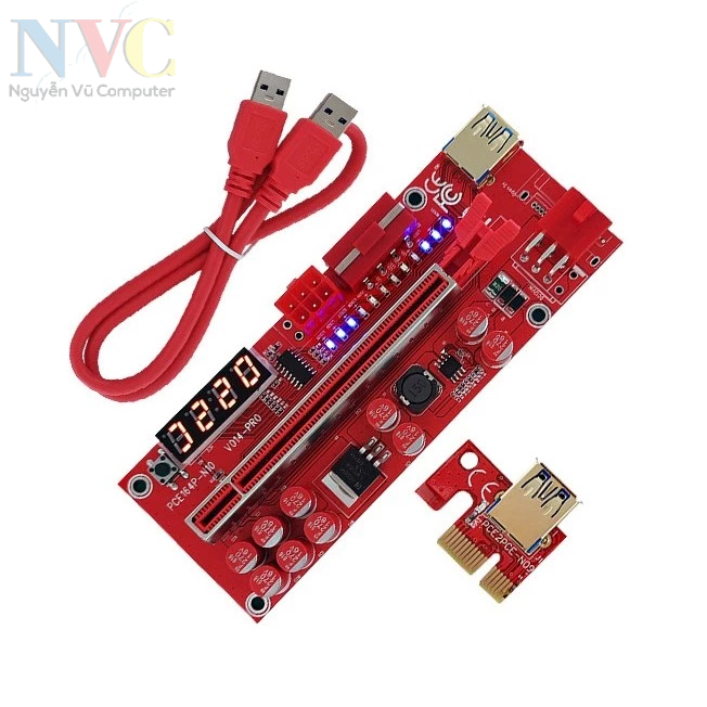 PCI-E Riser Card USB 3.0 VER009S/V014PRO 6Pin PCI-E 1X đến 16X Cáp Nối ...