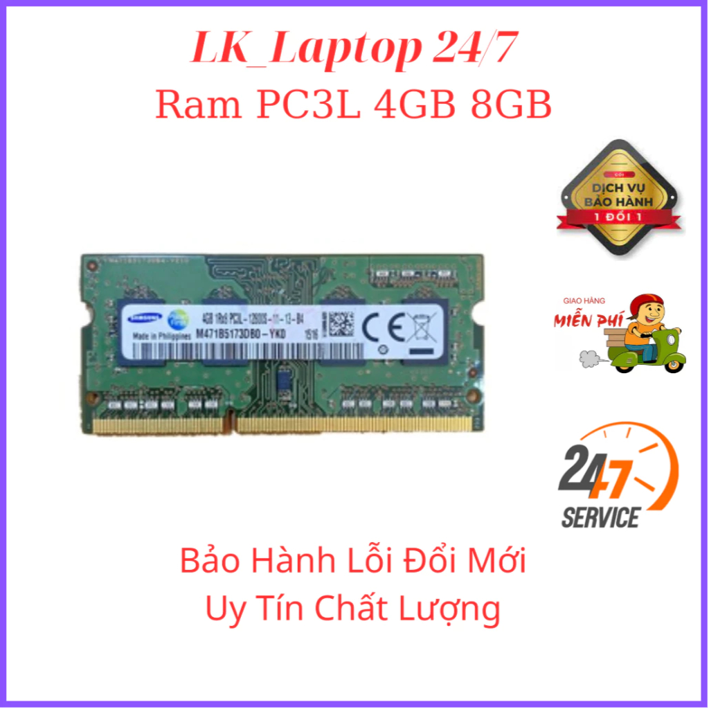 Ram Laptop PC3L 4GB 8GB 12800S Hàng Zin Tháo Máy SamSung Bảo Hành 12 ...