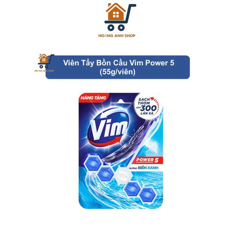 Viên Treo Bồn Cầu VIM POWER 5 Hương Biển Xanh 55g Sạch Khuẩn Thơm Mát ...