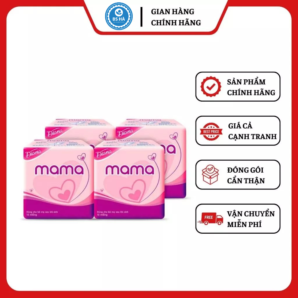 Băng Vệ Sinh Diana Mama 12 Miếng Size M L, Bvs Chống Tràn Dùng Cho Mẹ ...