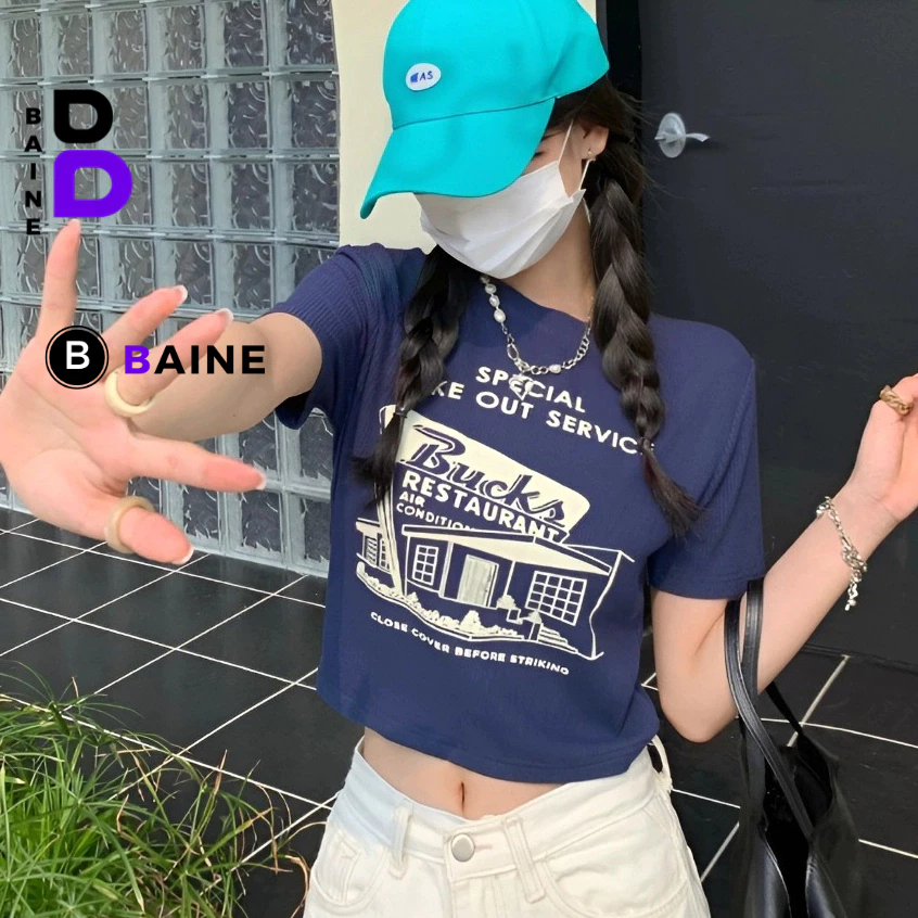 Áo Croptop Tay Ngắn Cổ Tròn BUCKS Chất Thun Borip Kiểu Sexy Nữ CR160 ...