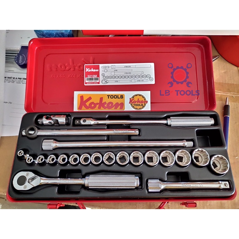 [Sale]Bộ đầu khẩu 3/8 inch Koken 3210m gồm 22 chi tiết - Made in Japan | Shopee Việt Nam