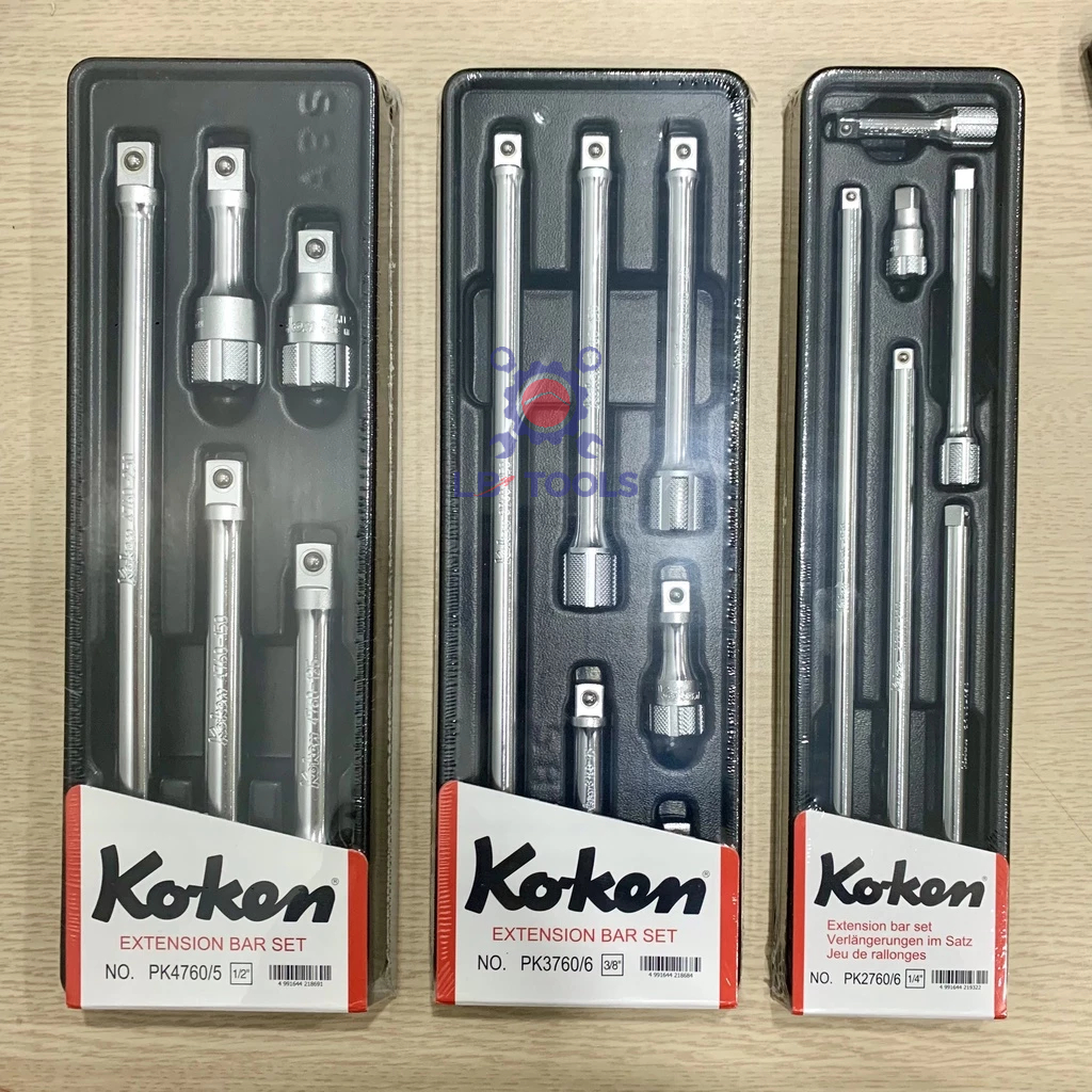 Bộ thanh nối dài Koken Nhật các cỡ 1/4, 3/8 ,1/2 inch PK2760/6, PK3760/6, PK4760/5 - Made in ...