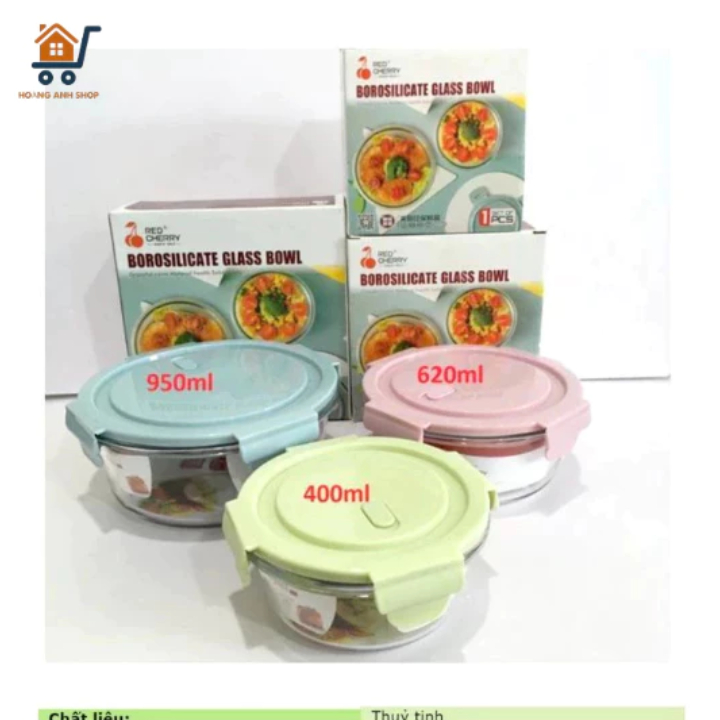 Hộp Thuỷ Tinh Tròn 400ml / 620ML / 950ML - Hộp Canh Cơm Văn Phòng - Chịu Nhiệt, Chống Tràn ...