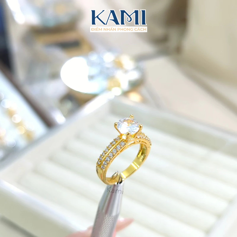 Nhẫn hột cao mạ vàng hột tấm siêu sáng Kami trang sức sỉ N431 | Shopee Việt Nam
