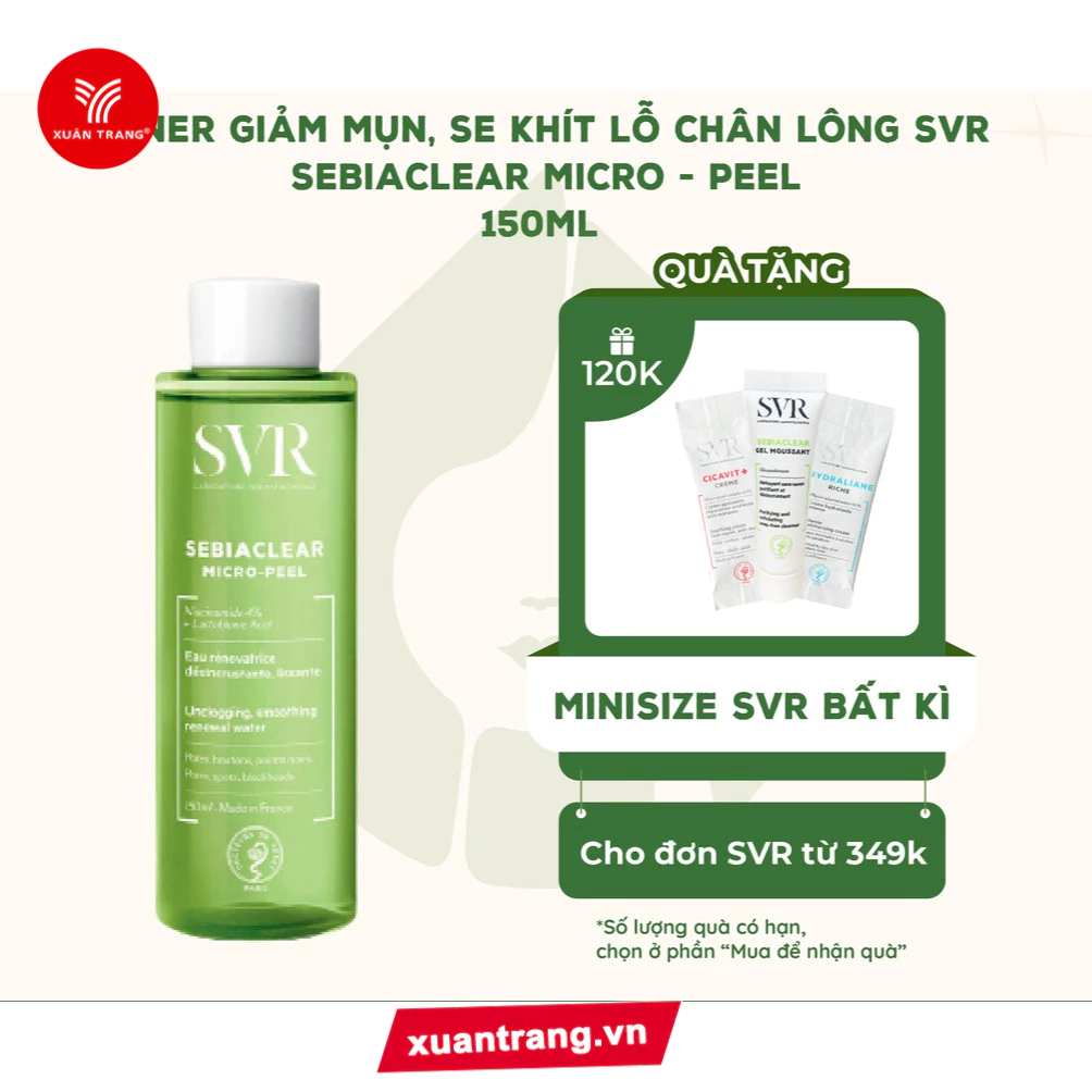 Toner giảm mụn, se khít lỗ chân lông SVR Sebiaclear Micro-peel 150ml ...