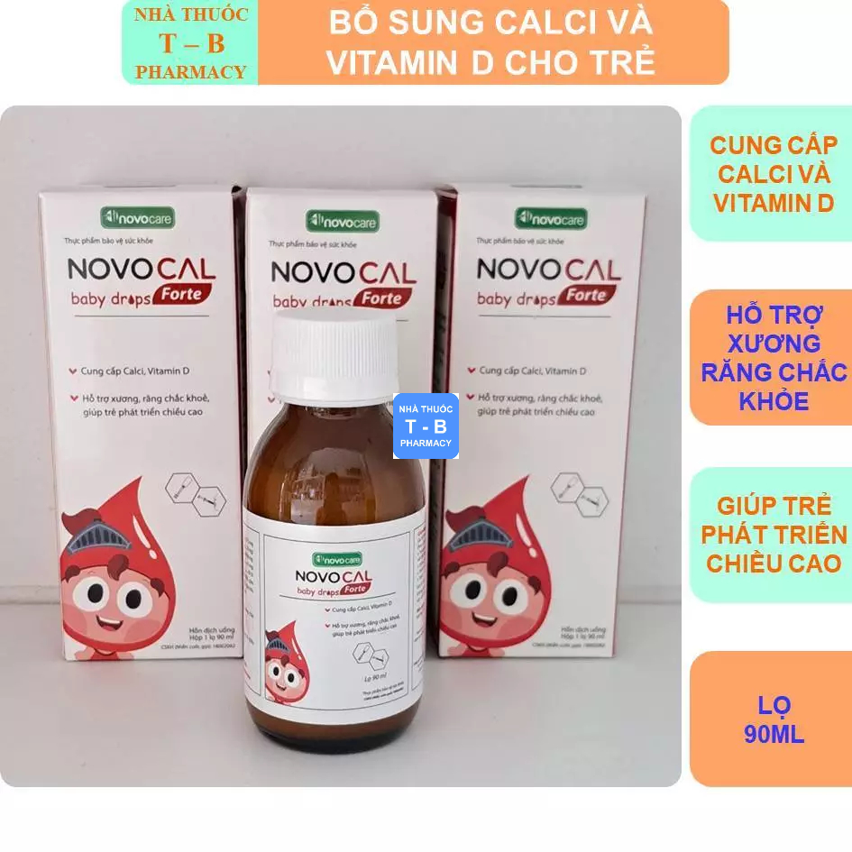 Dung dịch bổ sung calci và vitamin D cho trẻ em Novocal Baby Drops Forte - Chai 90ml | Shopee ...