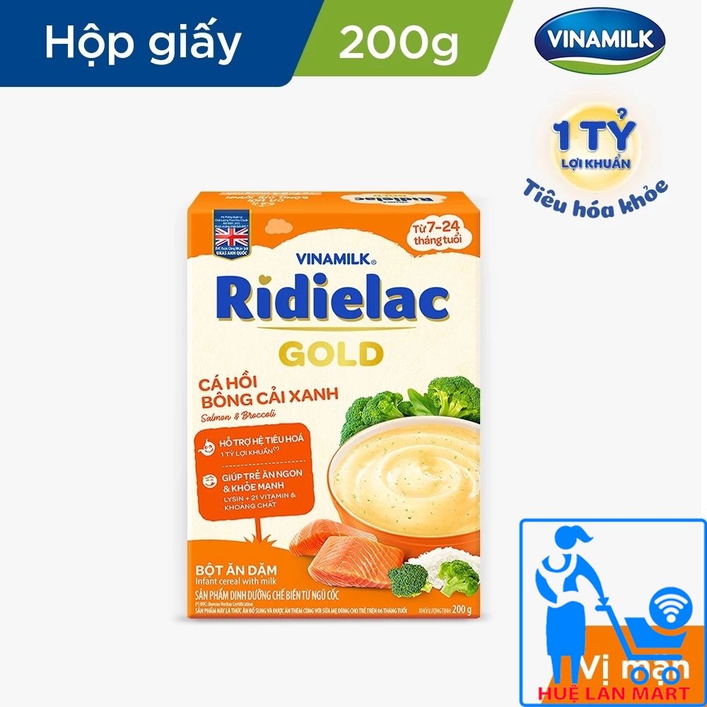 [CHÍNH HÃNG] Bột Ăn Dặm Vinamilk Ridielac Gold Cá Hồi Bông Cải Xanh Hộp ...