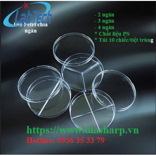 10 chiếc đĩa Petri nhựa 90mm, chia 2, 3, 4 ngăn, tiệt trùng, hãng Biosharp LABTECH SHOP | Shopee ...