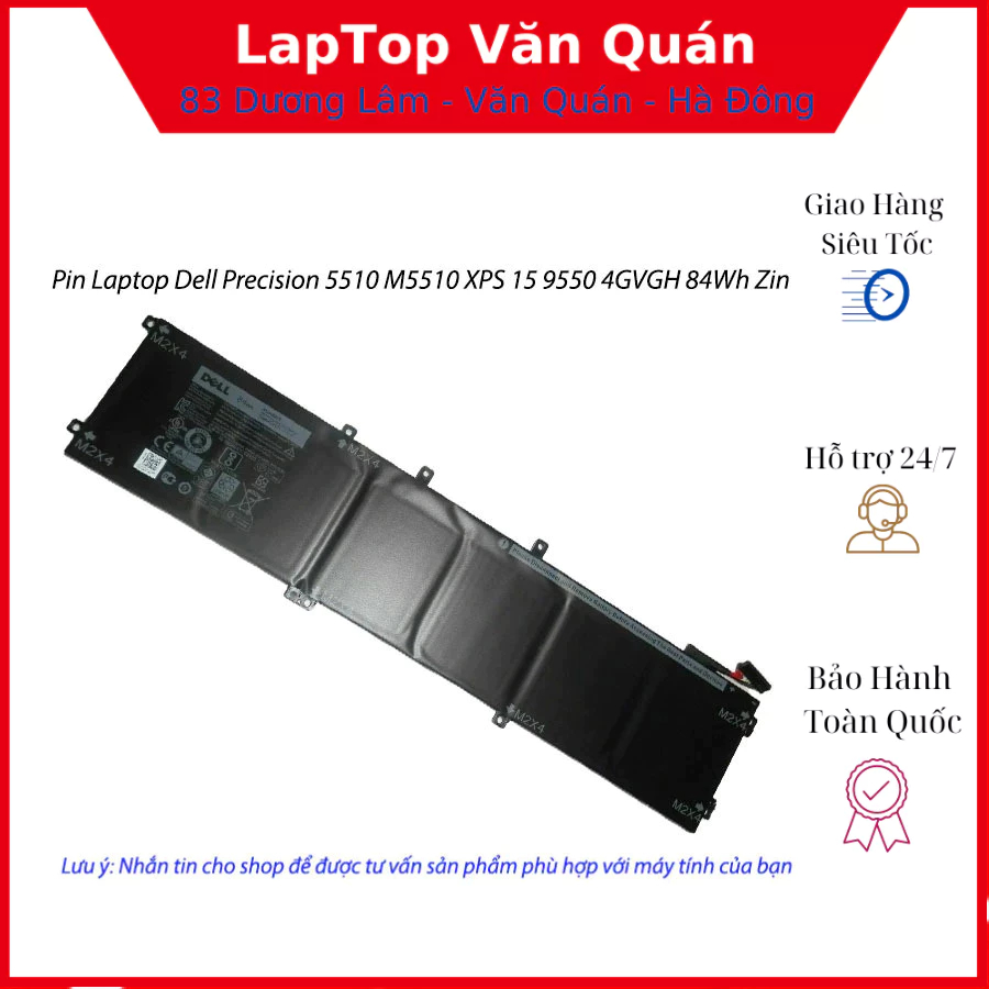 Pin Laptop Dell Precision 5510 M5510 XPS 15 9550 4GVGH 84Wh Zin ...