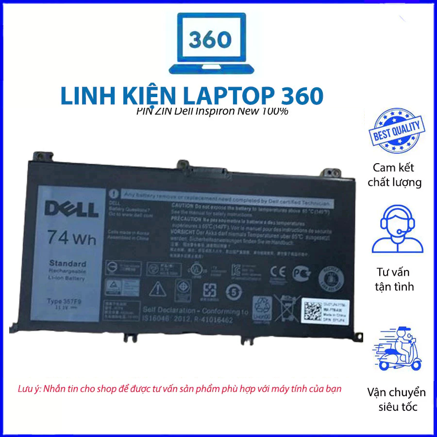 PIN ZIN Dell Inspiron 15 7000 7559 7557 7567 7566 5576 5577 357F9 New ...