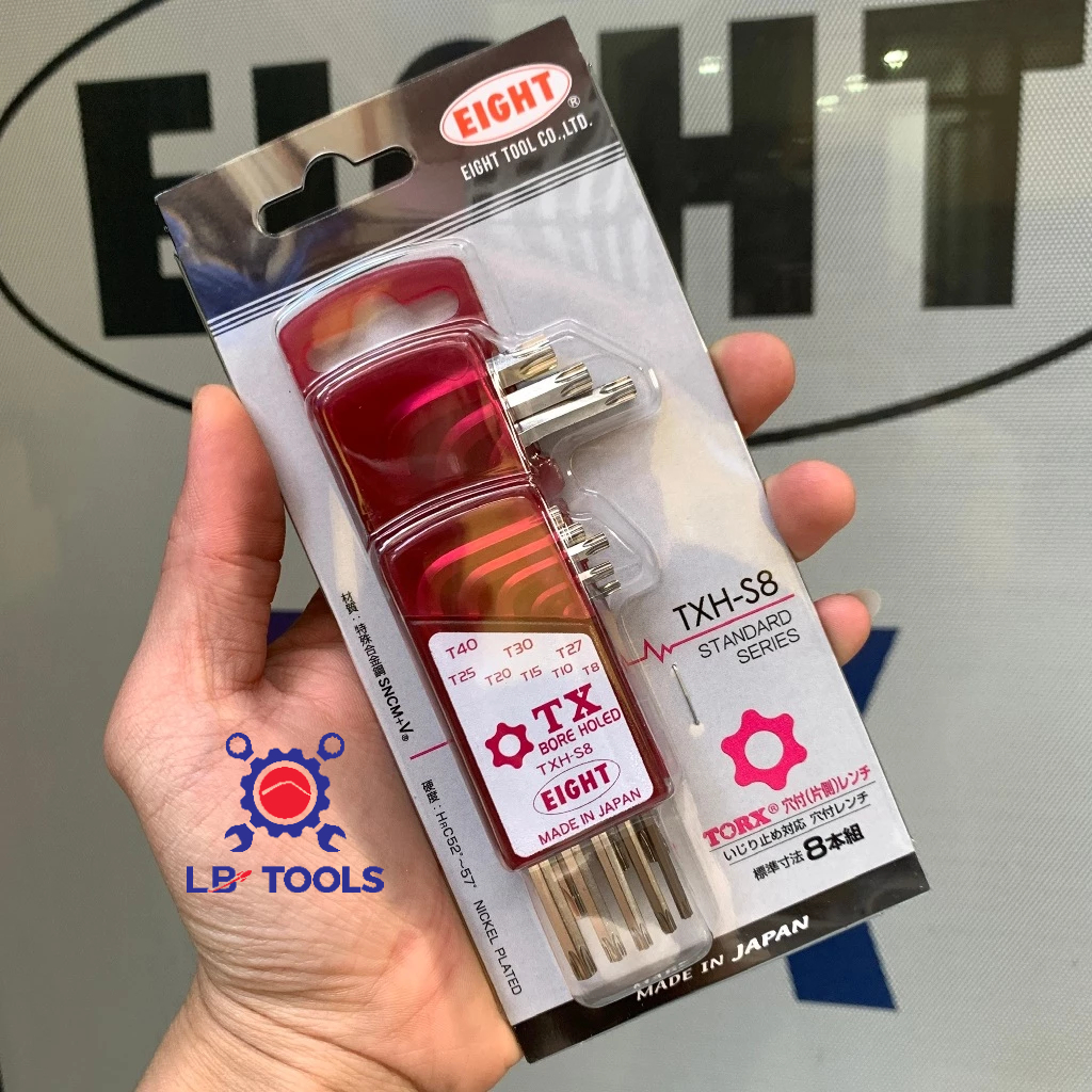 Bộ lục giác bông, bộ hoa thị có lỗ TXH-S8 Eight Nhật gồm các cỡ từ T8- T40 - Made in Japan ...