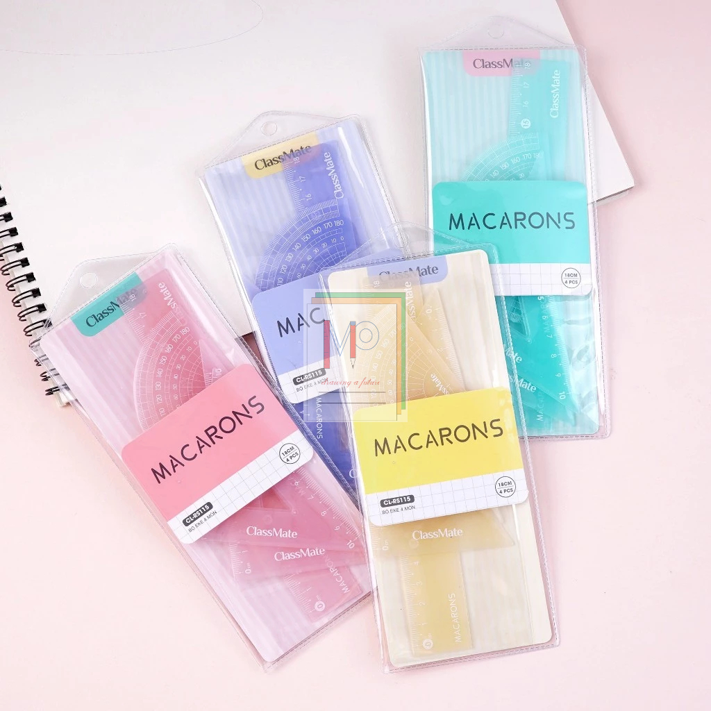 Thước bộ CLASSMATE Macarons Có Thước, Eke Làm Bằng Nhựa Cao Cấp Cho Học ...