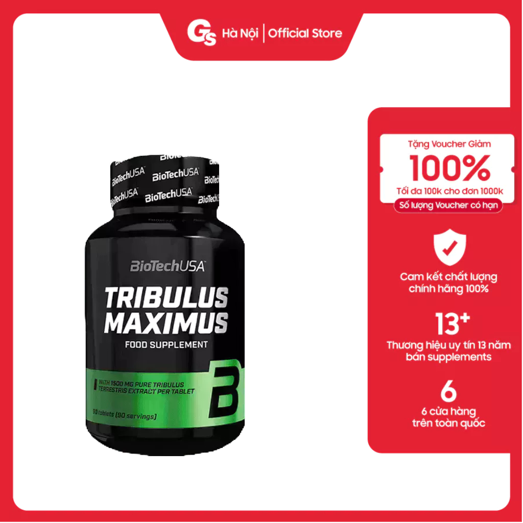 Viên uống Biotech USA Tribulus Maximus 1500mg (90 viên) - Hỗ trợ tăng ...