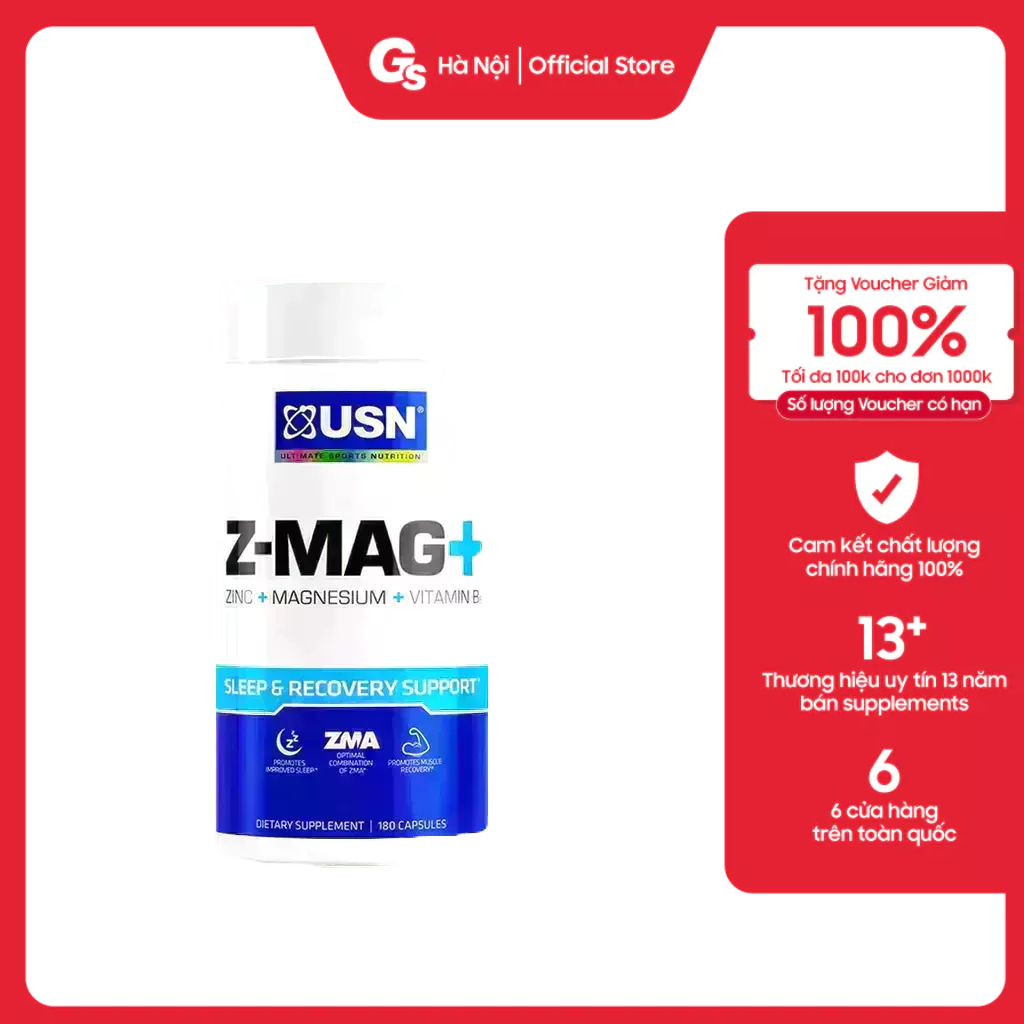 Viên uống USN ZMA Z-MAG+ (180 Capsules) nhập khẩu Mỹ phân phối Gymstore ...