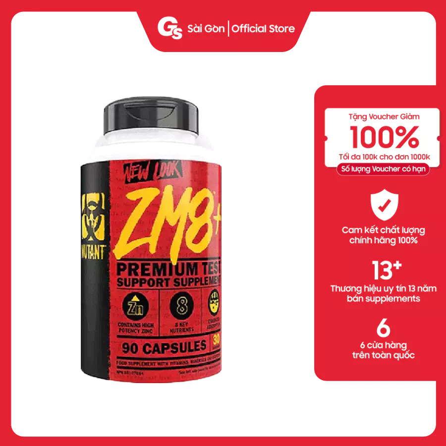 Viên uống tăng cường sức khỏe Mutant ZM8+ (90 Capsules) nhập khẩu Canada - Gymstore | Shopee ...