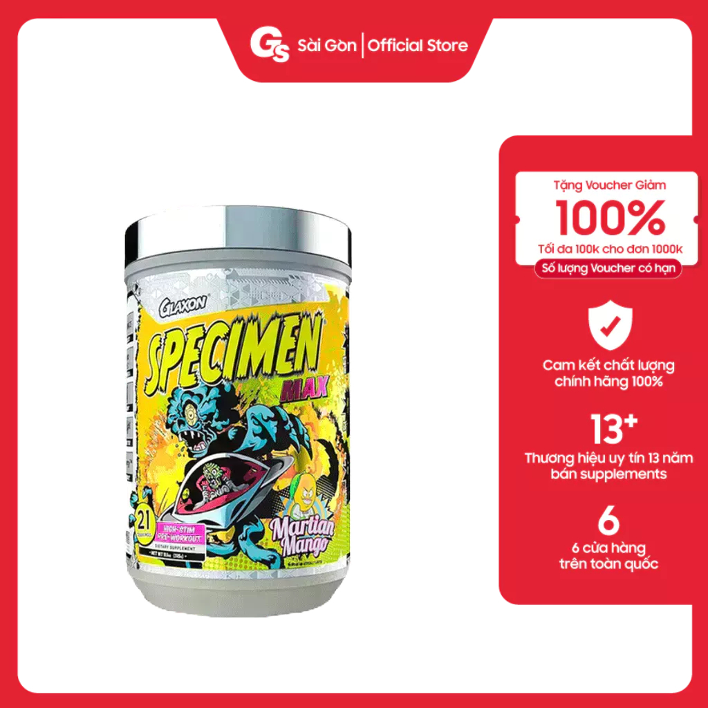 Bột tăng năng lượng Glaxon Specimen MAX High-Stim Pre-Workout, (21 ...