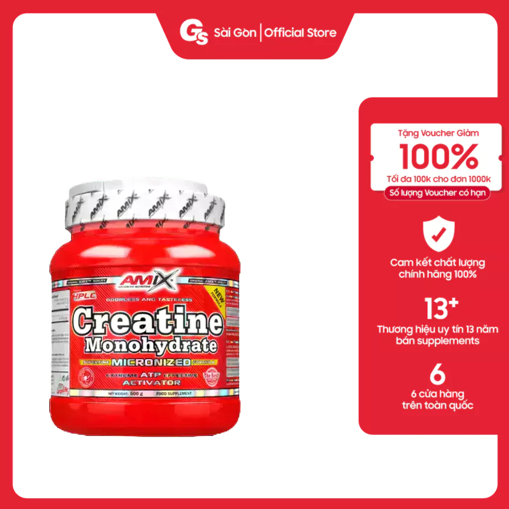 Bột Amix Creatine Monohydrate Micronized Powder, 500g (166 Servings ...