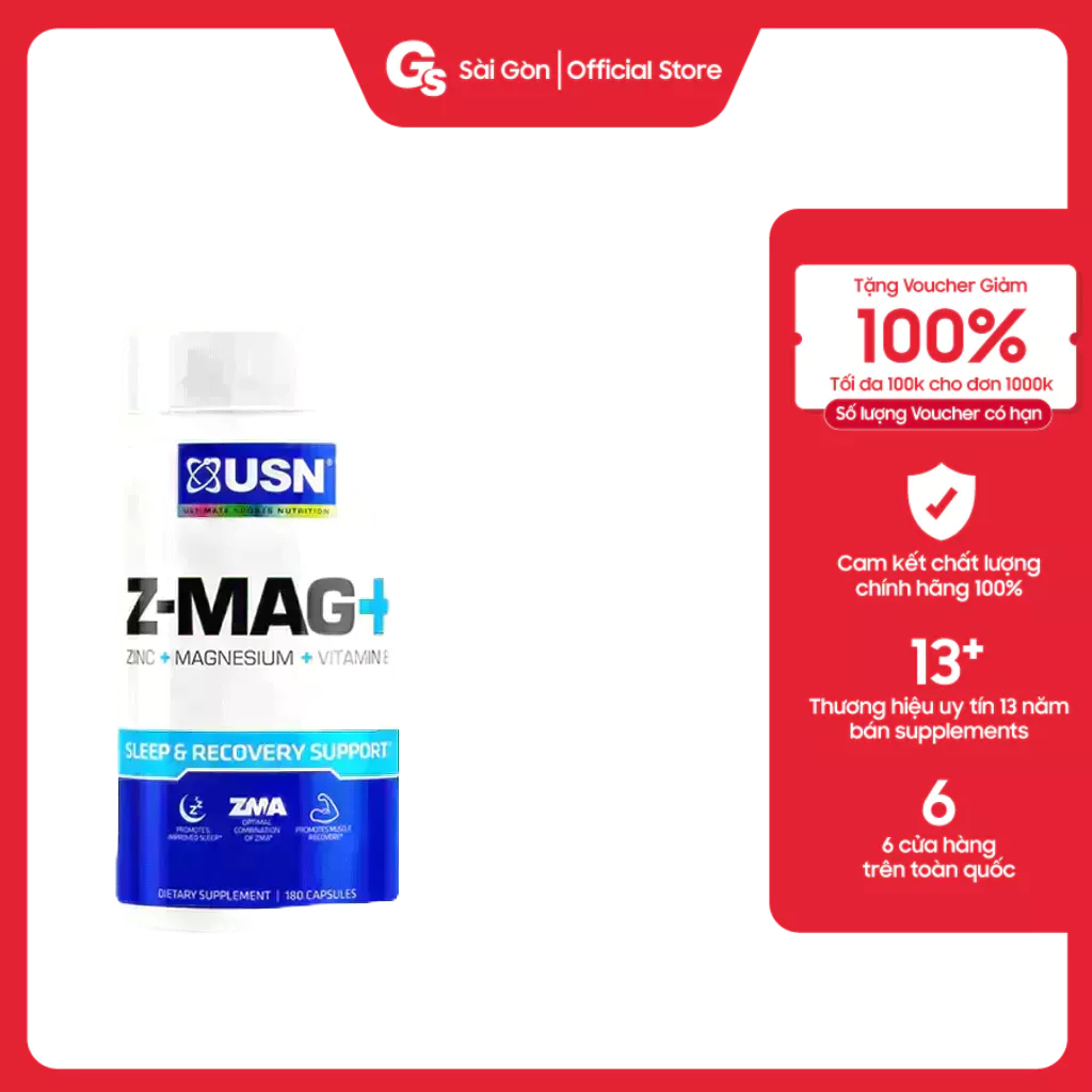 Viên uống USN ZMA Z-MAG+ (180 Capsules) nhập khẩu Mỹ phân phối Gymstore ...