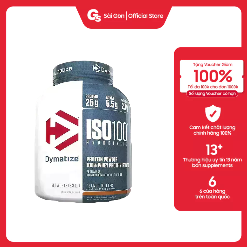 Sữa tăng cơ Dymatize ISO 100, Whey Protein 5 Lbs (76 Servings) nhập khẩu Mỹ phân phối Gymstore ...