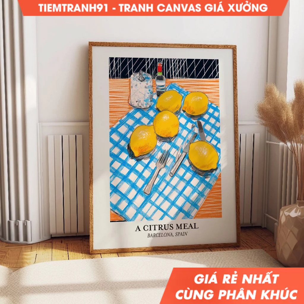 Tranh treo tường, Lemon Wall Art Poster A Citrus Meal, Barcelona Spain ...
