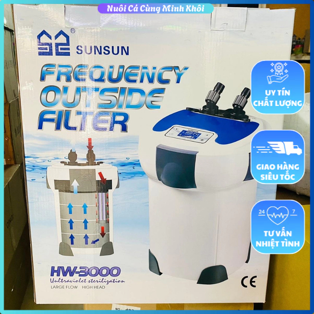Lọc thùng SUNSUN HW-3000 UV-9W công suất điều chỉnh từ 10w-30w, UV9w | Shopee Việt Nam
