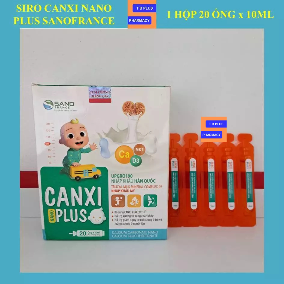 Canxi Nano Plus Sanofrance Siro bổ sung canxi giúp xương răng chắc khỏe ...