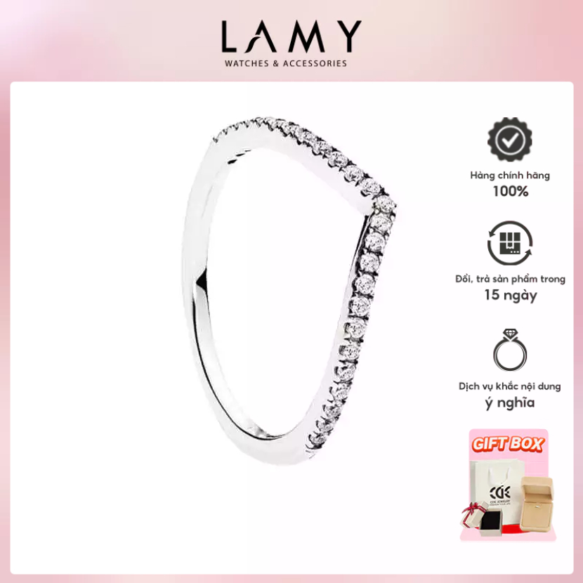 Nhẫn nữ CDE Sparkling Wishbone Silver Ring CDE8169SV - Nhẫn bạc S925 cao cấp | Shopee Việt Nam