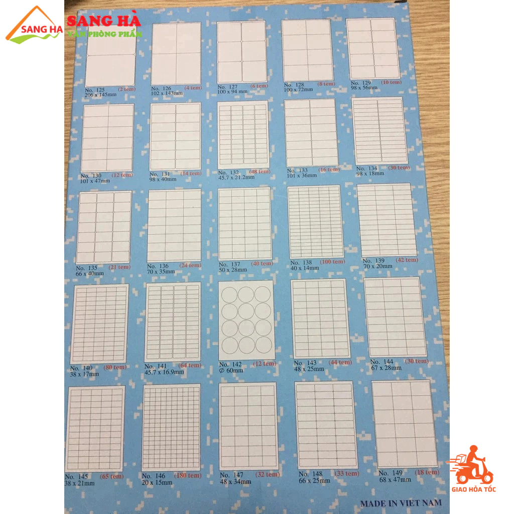 (1 Xấp) Giấy Decal TOMMY A4 100 tờ/xấp (số 125 đến 149) | Shopee Việt Nam