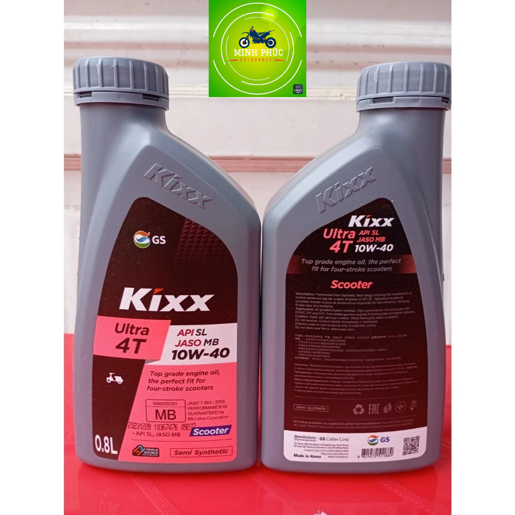 (siêu rẻ)(chính hãng) Dầu nhớt Kixx xe ga 10W40 SL 800ml tổng hợp nhập ...